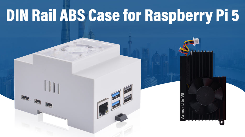 52Pi DIN Rail ABS Case for Raspberry Pi 5 – 52Pi Store