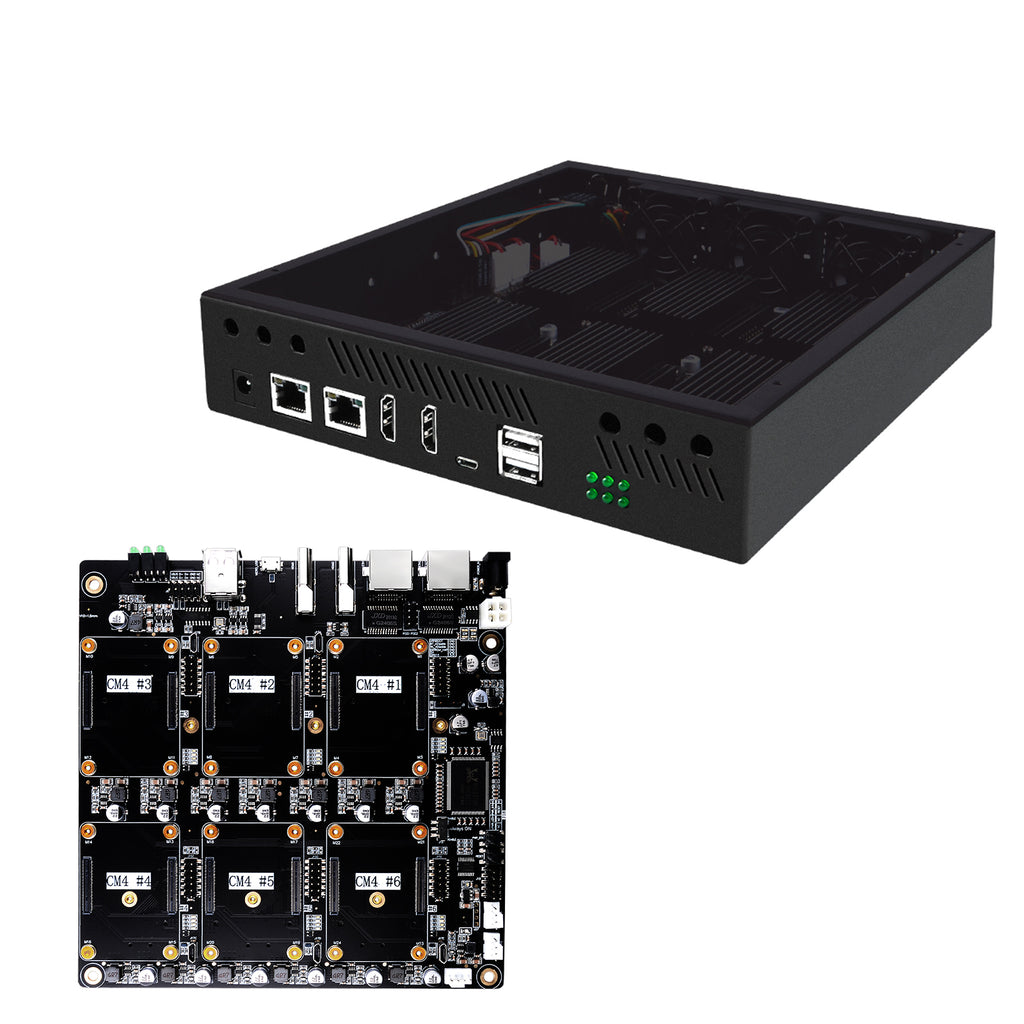 DeskPi Super6C Raspberry Pi CM4 Cluster Mini-ITX board Kit 6 RPI CM4 s ...
