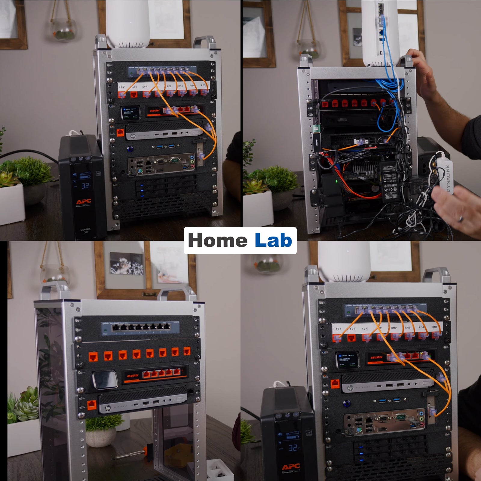 DeskPi RackMate 10 Inch 8U Server Cabinet, T1 Rackmount for Network, S ...