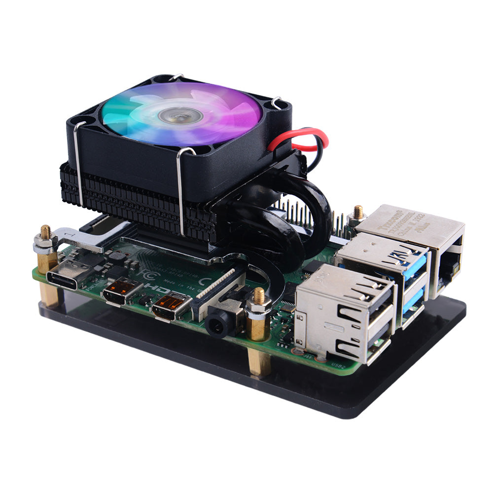 52Pi Low-Profile ICE Tower Cooling Fan for Raspberry Pi 4 B / 3B+ / 3B ...