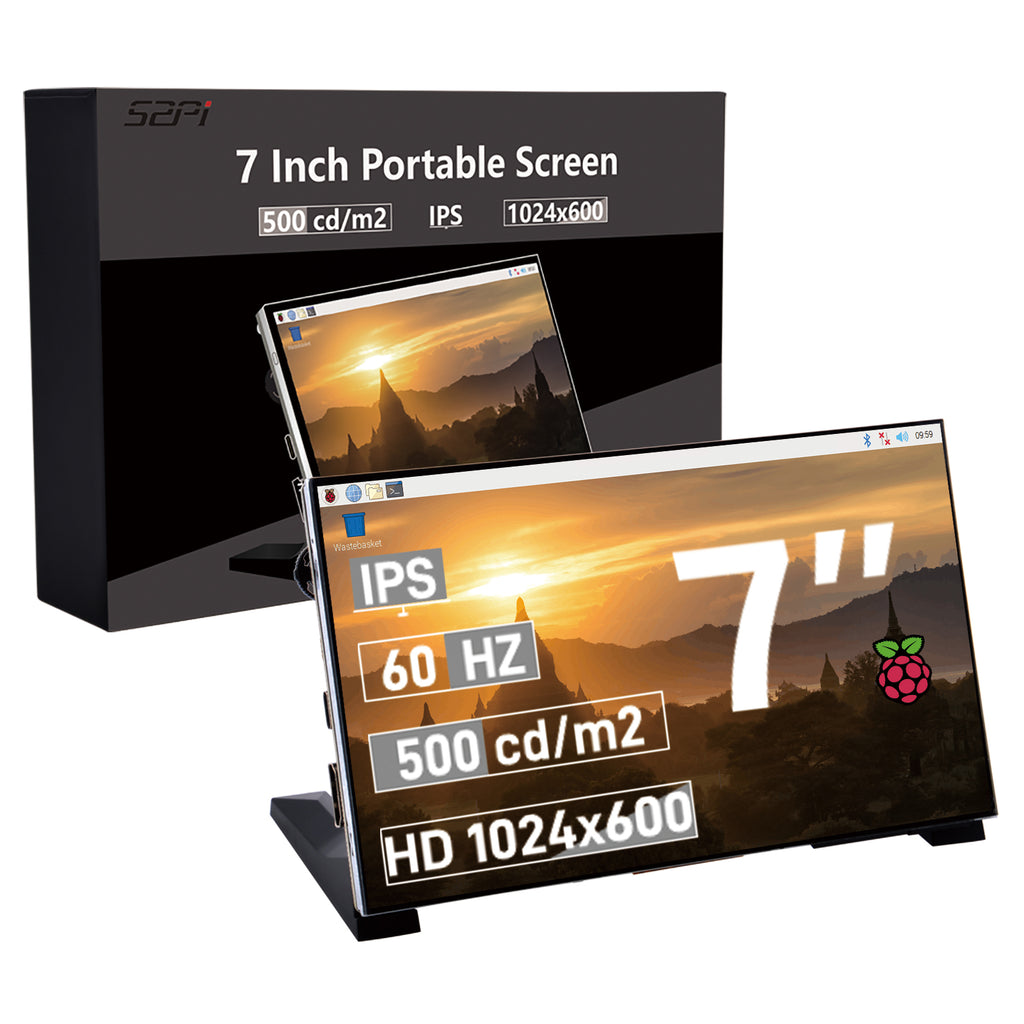 52Pi 7 Inch 1024*600 Capacitive IPS Display 60Hz portable Screen Monit ...