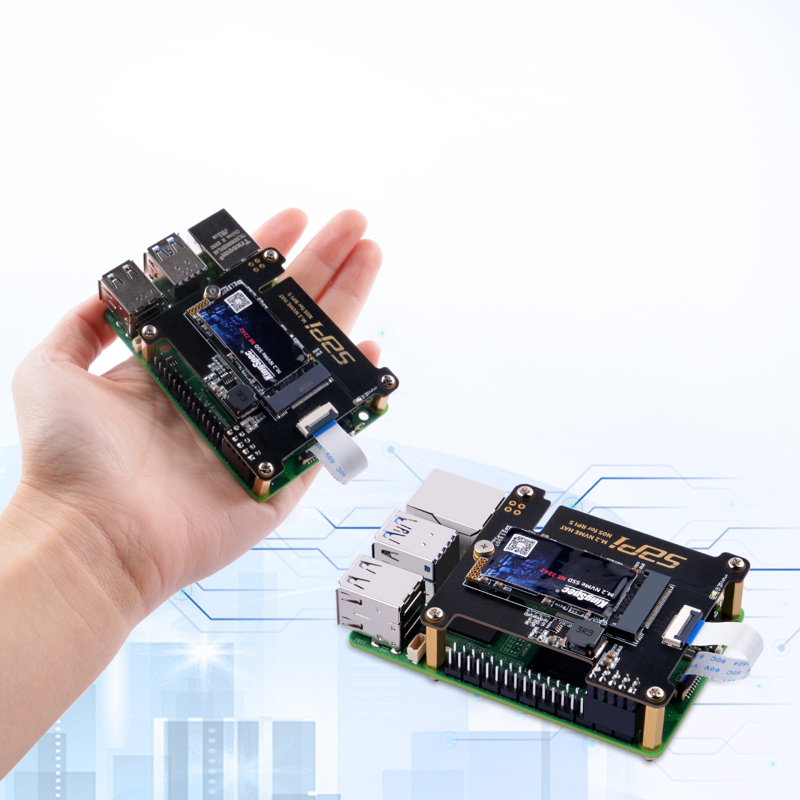 N05 M.2 2242 PCIe to NVMe Top Extension Adapter Board for Raspberry Pi ...