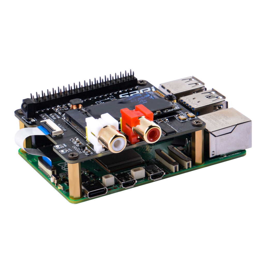 52Pi HiFi DAC Hat with PCIe to NVMe SSD Function for Raspberry Pi 5, S ...