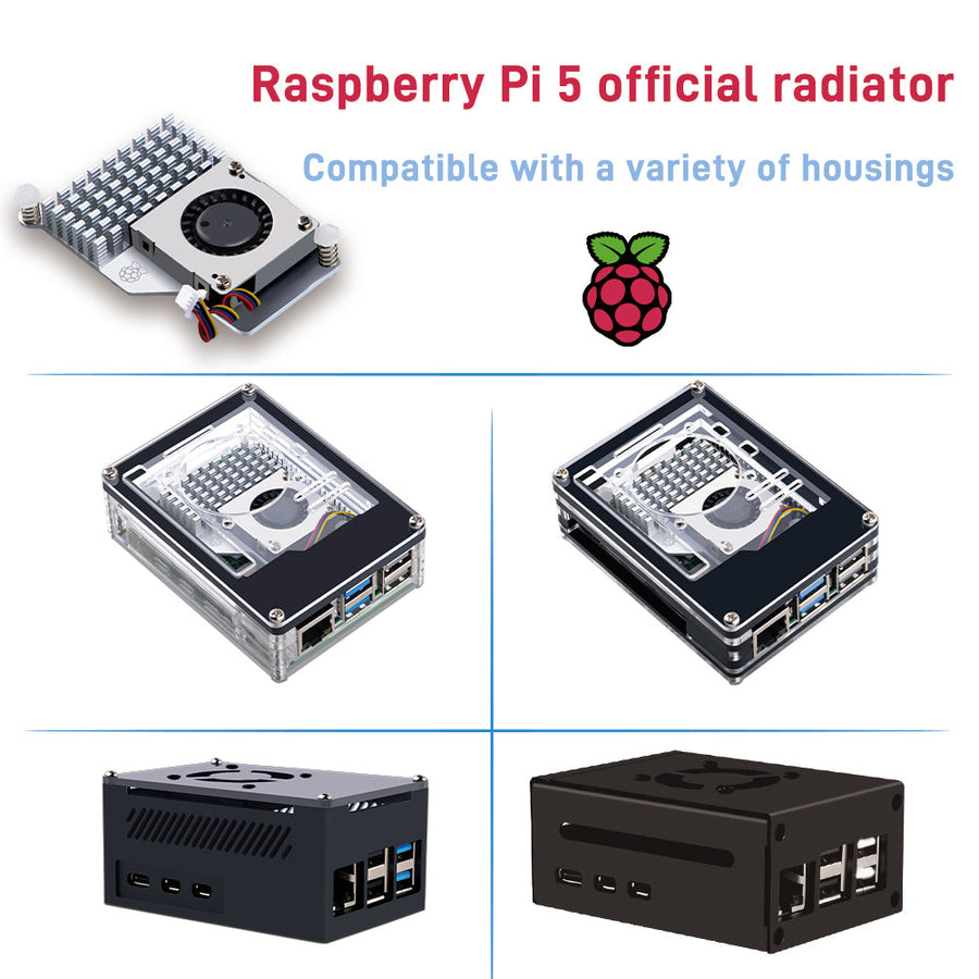 RPi 5 Heat Sink Diymore Raspberry Pi 5 Cooling Kit - Metal Heatsink ...