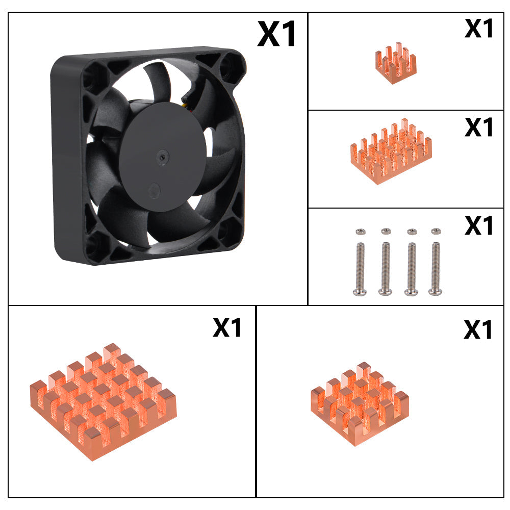 52Pi 4010 Cooler Black Fan with Heatsinks for Raspberry Pi 5 – 52Pi Store