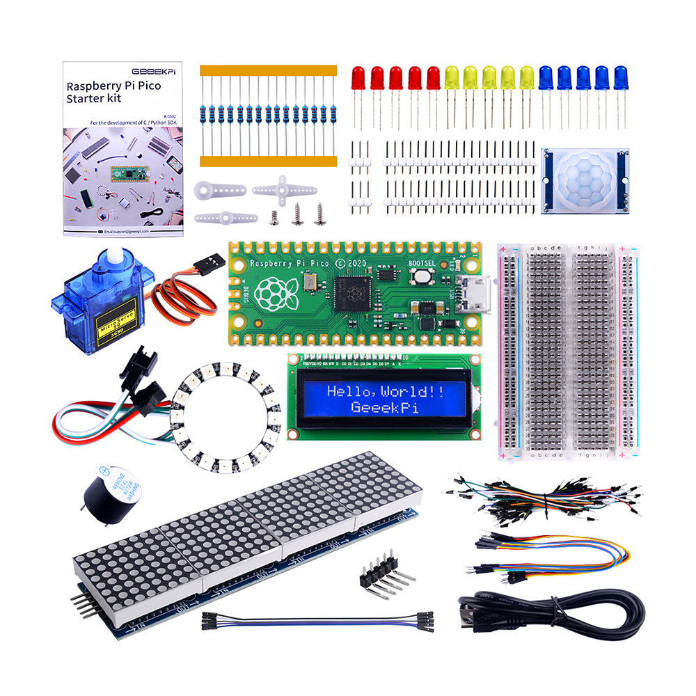 52Pi Raspberry Pi Pico Basic Starter Kit with Raspberry Pi Pico, Bread ...