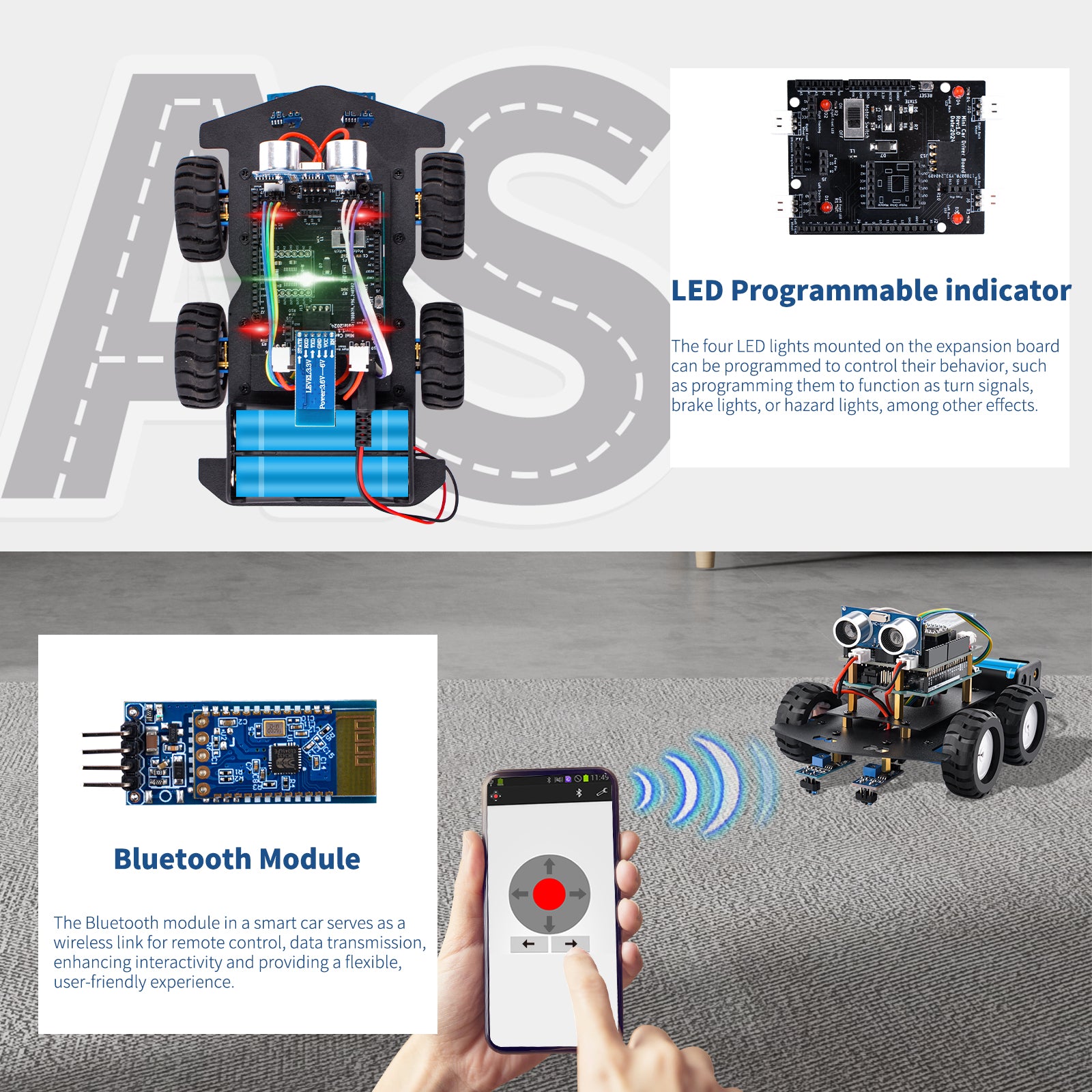 52Pi UNO R3 Smart Robot Car Kit for Arduino, STEM Programming Educatio ...