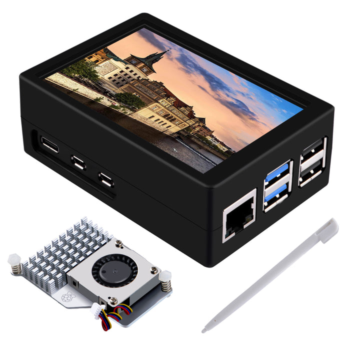 52Pi 3.5 inch HDMI Touch Screen with Case for Raspberry Pi 5, with Off ...