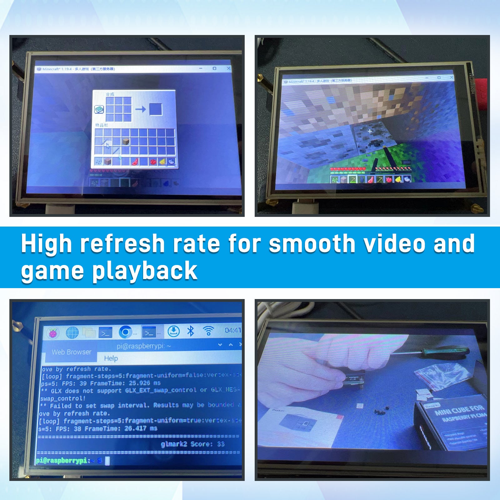 52Pi 3.5 inch HDMI Touch Screen with Case for Raspberry Pi 5, with Off ...