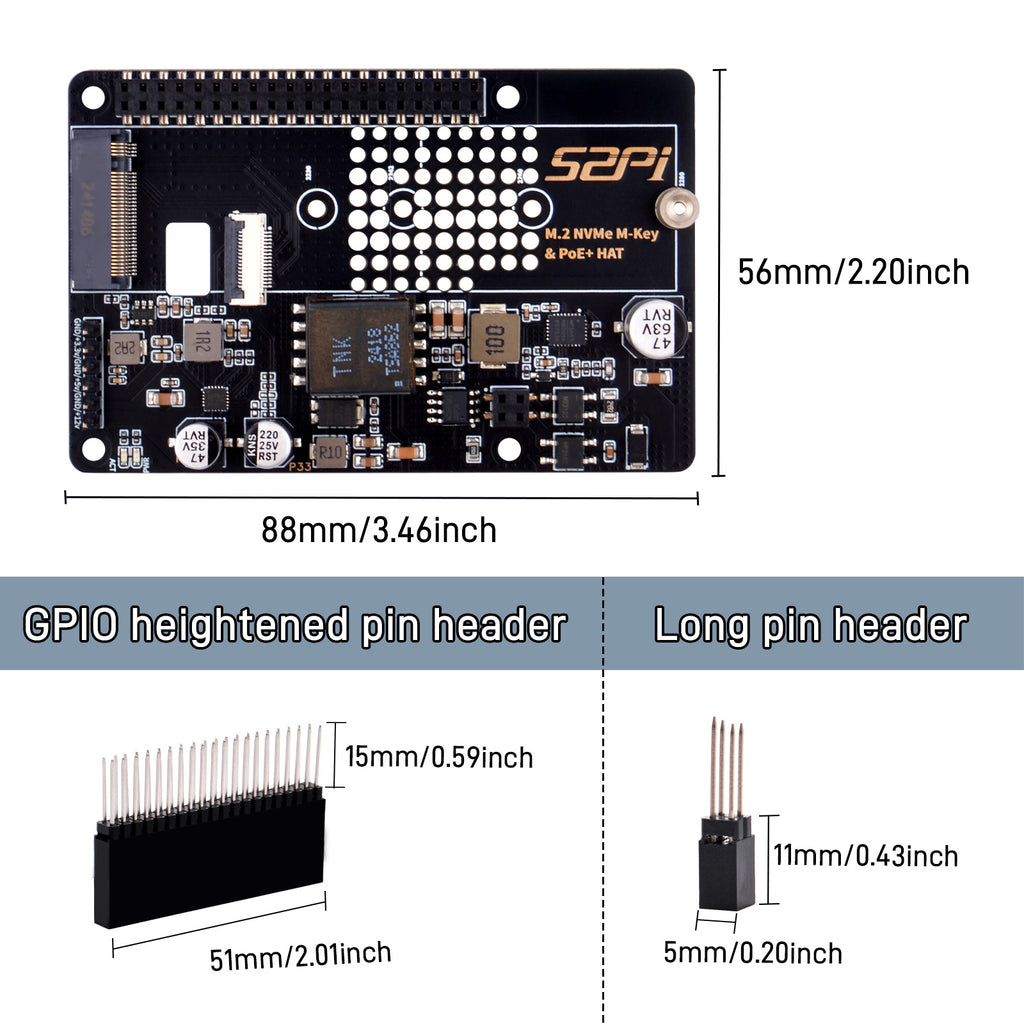 52Pi Aluminum Case for Raspberry Pi 5, With Official Active Cooler + P ...