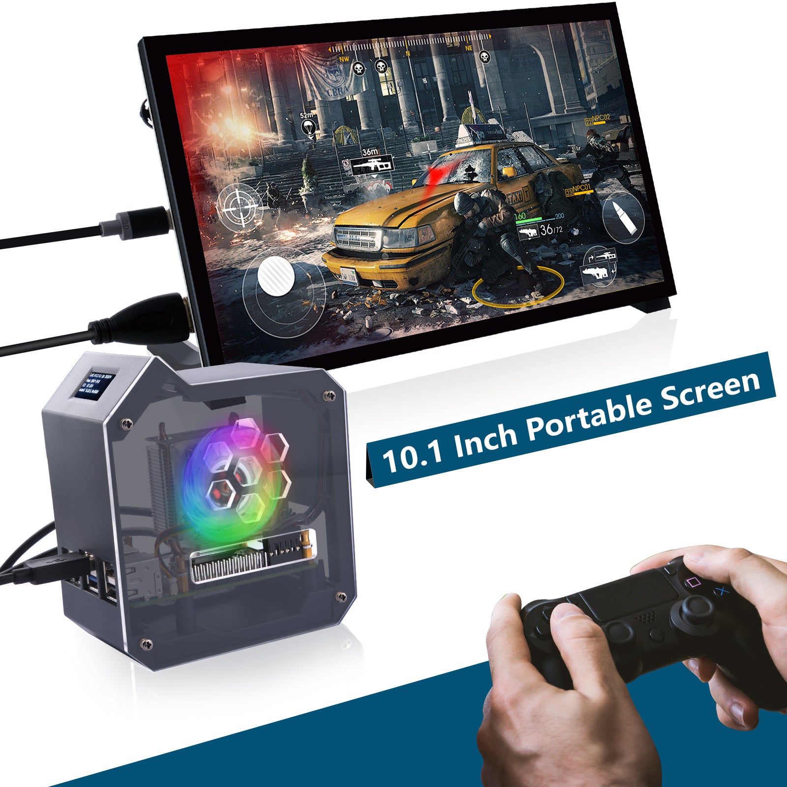 52Pi ABS Mini Tower Kit Black Enlosure Case for Raspberry Pi 5 with Ic ...