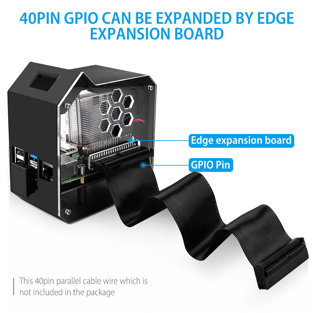 52Pi Raspberry Pi 4 Model B ABS Mini Tower NAS Kit with Ice Tower 0.96 ...