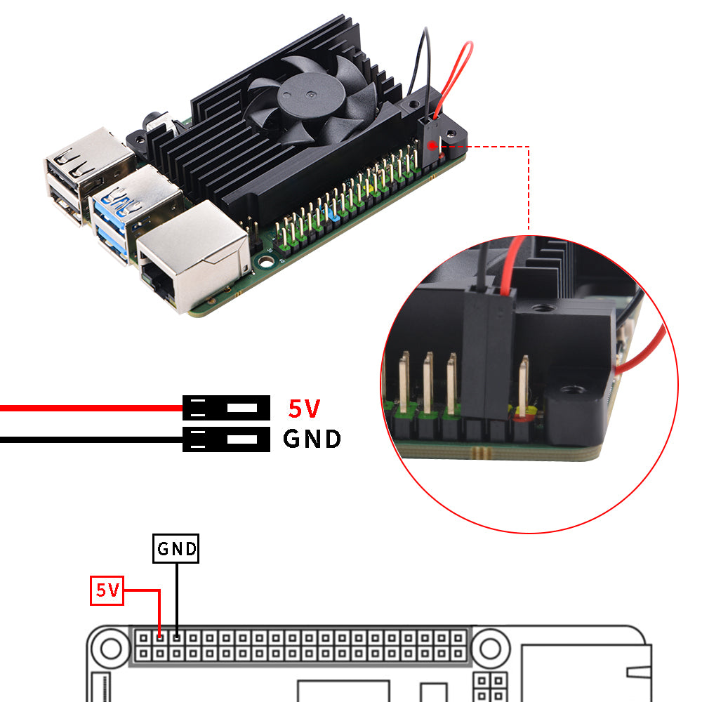 52Pi ROCK 4 Model C+ Cooling Fan 3510 Heatsink for Rock Pi 4C Plus ...