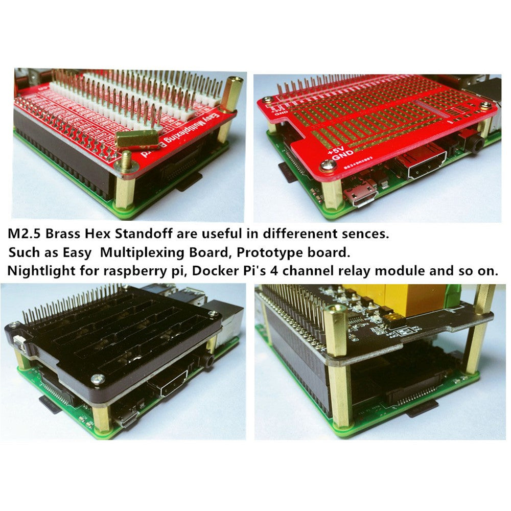 52Pi Raspberry Pi Screws Kit 220pcs Waterproof M2.5 Copper Steel Hex S ...