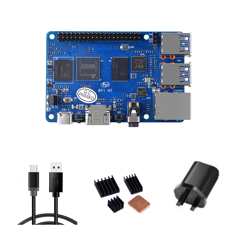 52Pi Banana PI BPI-M5 Amlogic S905X3 Quad Core ARM Mali G31 4GB LPDDR4 ...