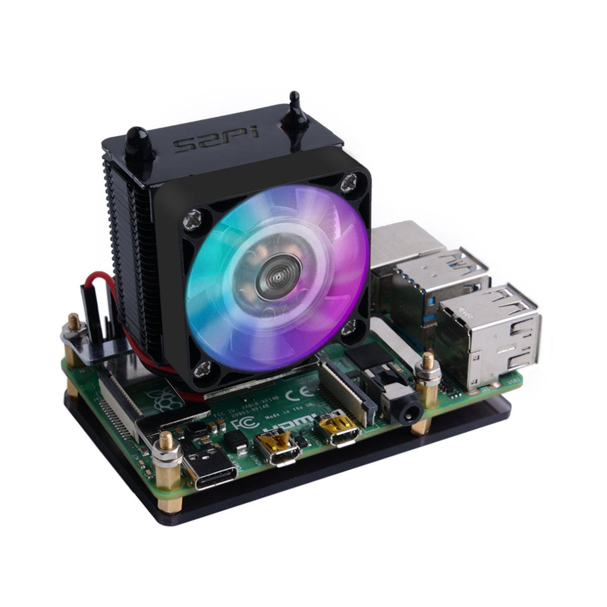 52Pi ICE-Tower CPU Cooling Fan V2.0 for Raspberry Pi 4 B / 3B+ (Black ...