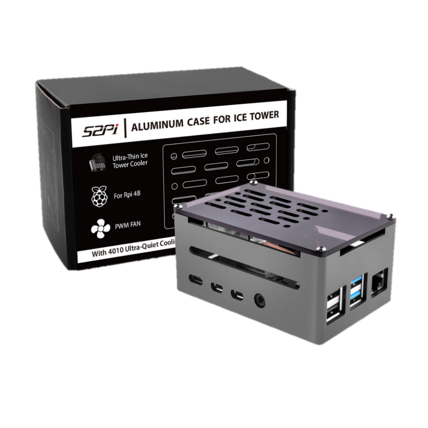 52Pi Raspberry Pi 4 Model B Aluminum Brick Case Black Enlosure Shell w ...
