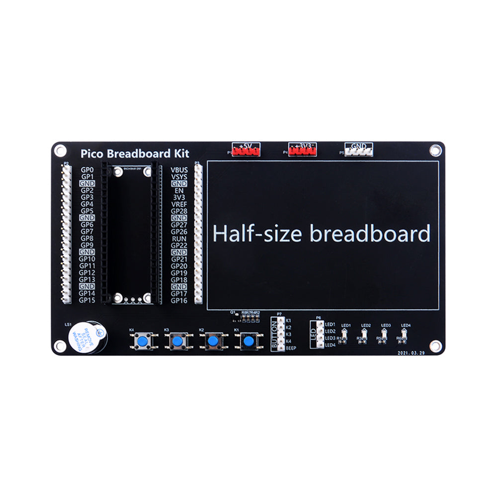 52Pi Breakout Kit Built-In LED lights Buttons Buzzer Half-size Breadbo ...