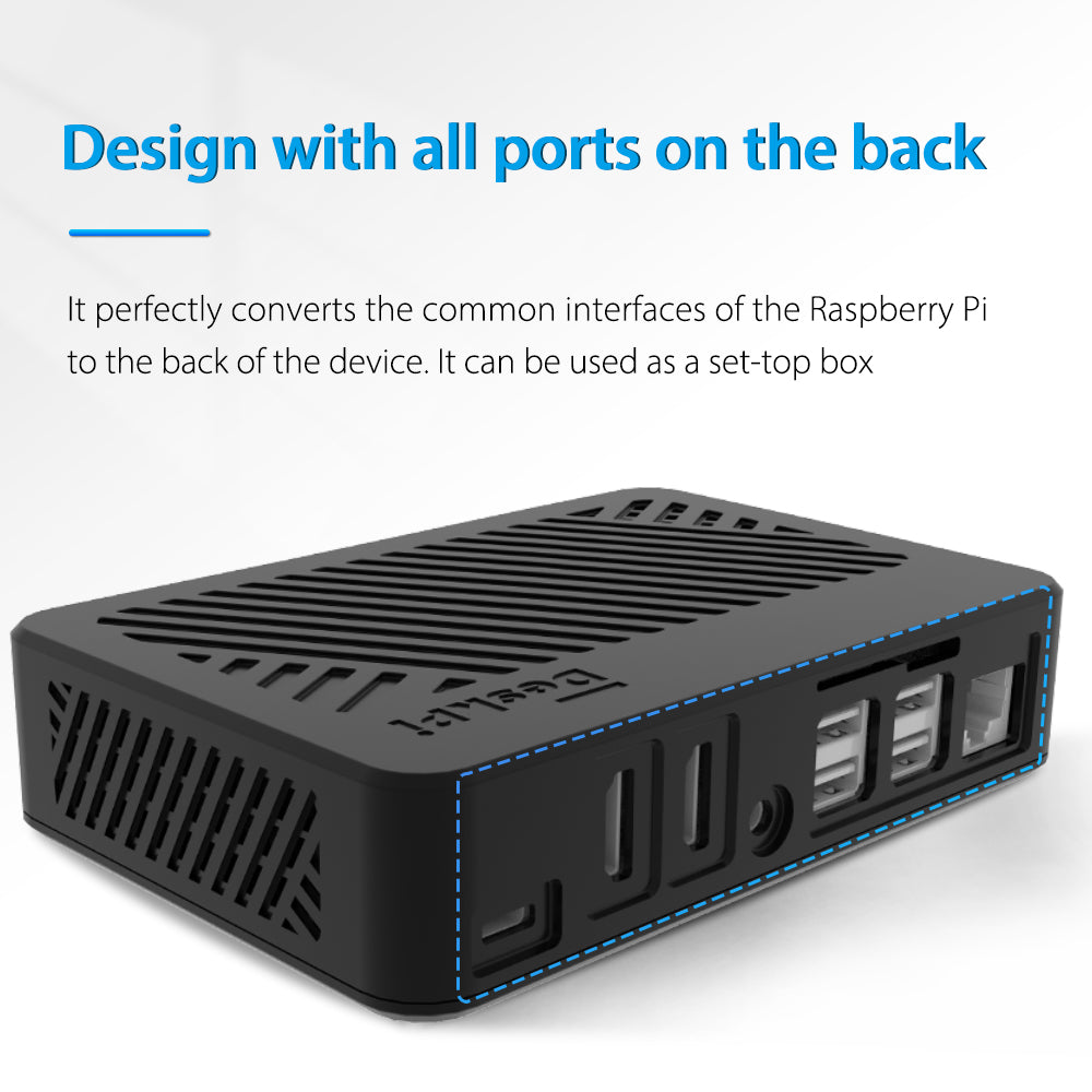 DeskPi Lite Raspberry Pi 4 Case-With Power Button/ Heatsink with PWM F ...