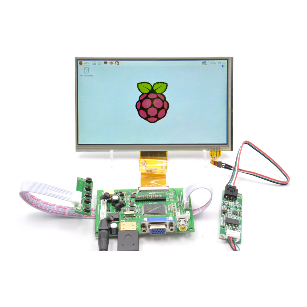52Pi 7 Inch 1024*600 TFT LCD Resistive Display Monitor Touch Screen wi ...