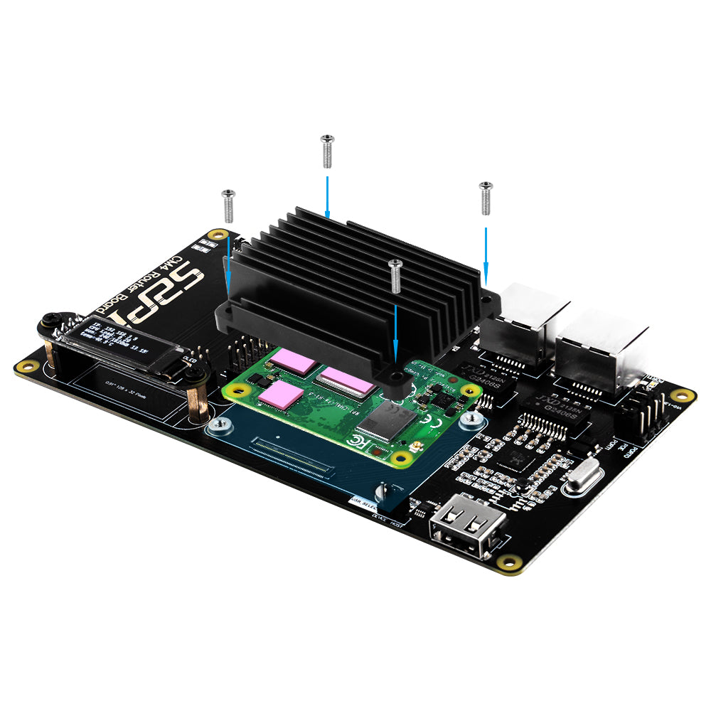 52Pi Router Board for Raspberry Pi CM4/CM5, Pi Compute Module 4 Expans ...