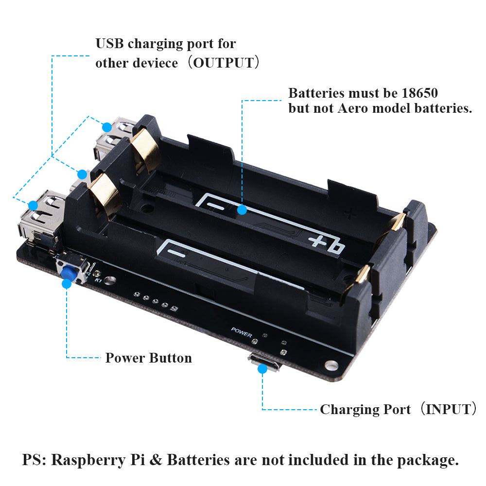 52Pi UPS Board With RTC & Coulometer for Raspberry Pi 4B/3B+/3B – 52Pi ...