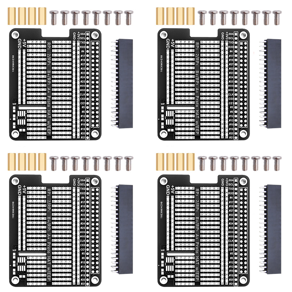 52Pi 4X Prototype Breakout DIY Breadboard PCB Shield Board Kit for Ras ...