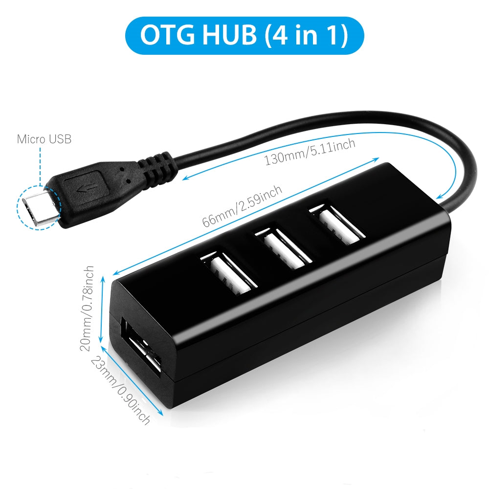 52Pi 4 Port MicroUSB to USB Hub – 52Pi Store
