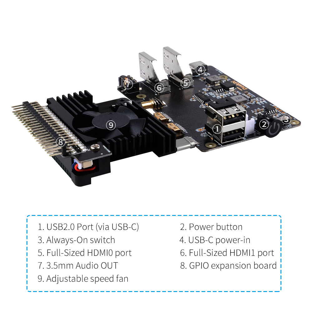 DeskPi Lite Raspberry Pi 4 Case-With Power Button/ Heatsink with PWM F ...