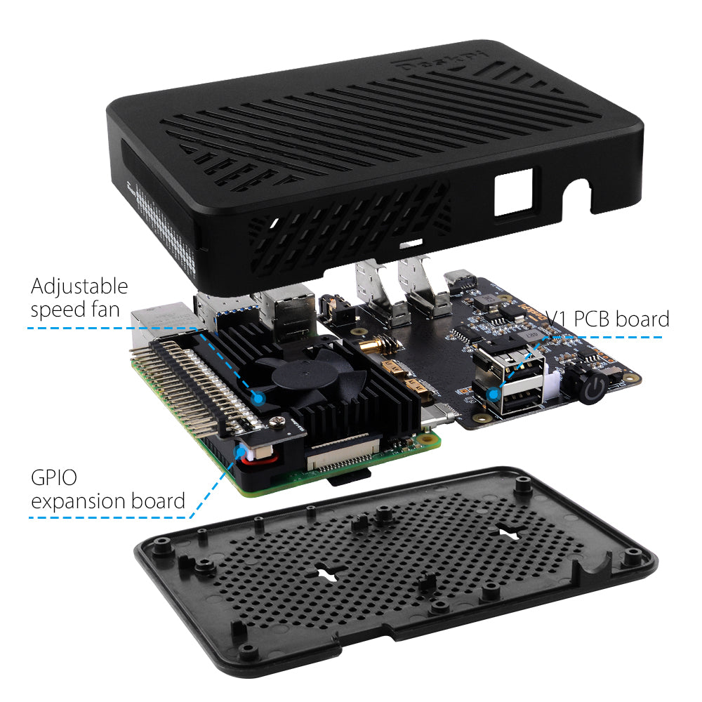 N64 Pi Mini GeeekPi DeskPi Lite Pi5 Case With Power Button,PCIe To M.2 ...