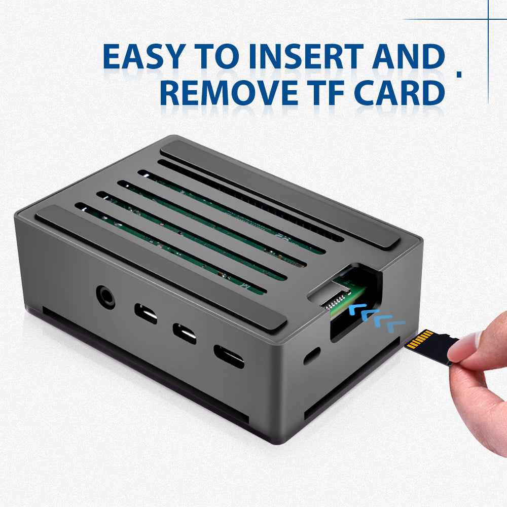 52Pi Raspberry Pi 4 Model B Aluminum Brick Case Black Enlosure Shell w ...